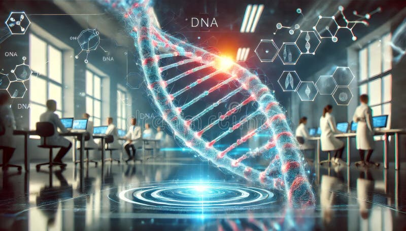 Scientists Working with Dna Structure in Modern Laboratory Setting ...