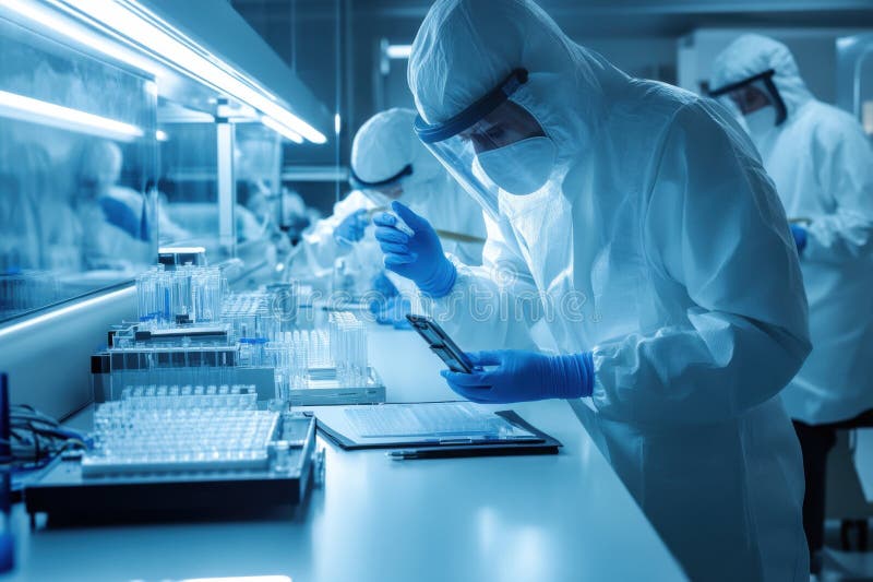 Scientists Working Inside a Laboratory Performing Experiments in ...