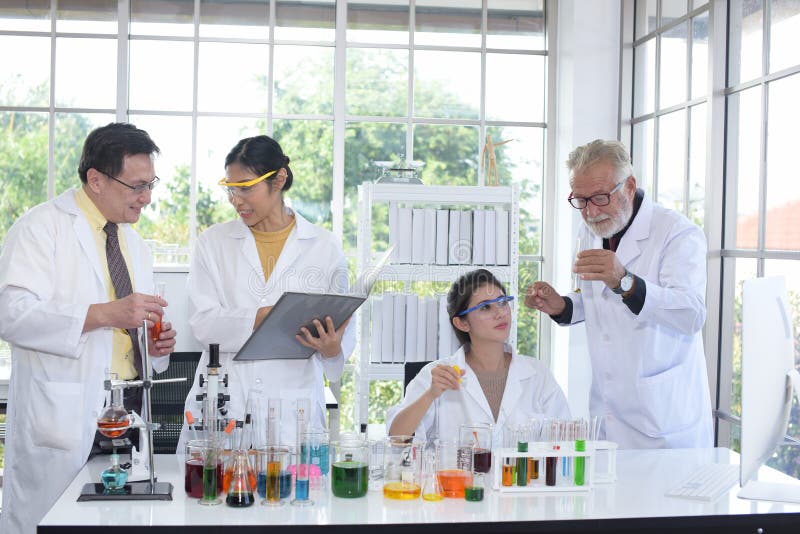 Scientists Working in Laboratory Stock Photo - Image of laboratoryclose ...