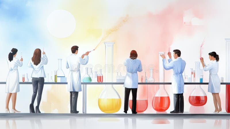 Scientists Working in Laboratory a Team of Scientists Conducts Research ...