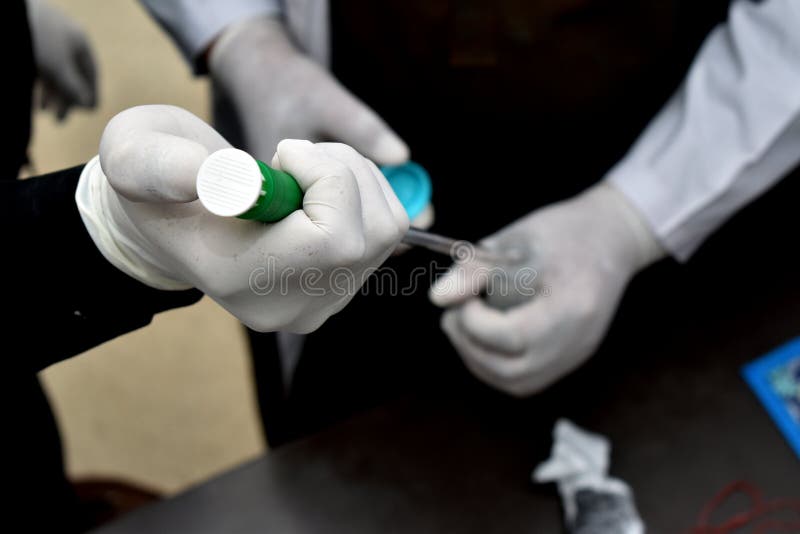 DNA Extraction Procedure in Laboratory. Stock Image - Image of accused ...
