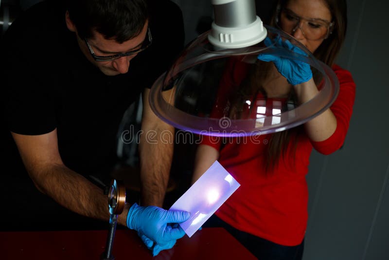 Scientists Working with Laser Stock Photo - Image of university ...