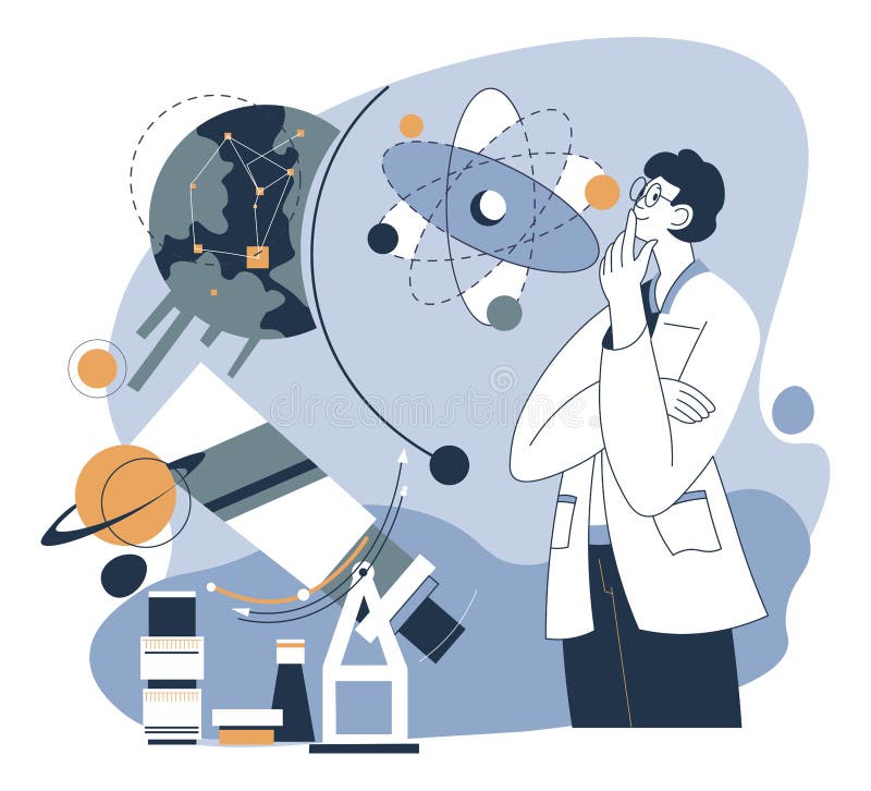 Scientists Working in Physics, Physician at Work Stock Vector ...