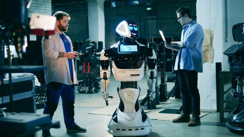 Robotic Science, Technology, Innovations Concept. Scientists Working on ...