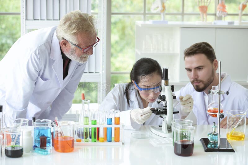 Scientists are Working in Science Labs. Stock Image - Image of ...