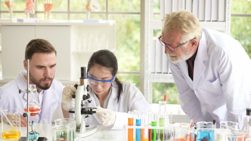 Scientists are Working in Science Labs. Stock Photo - Image of holding ...