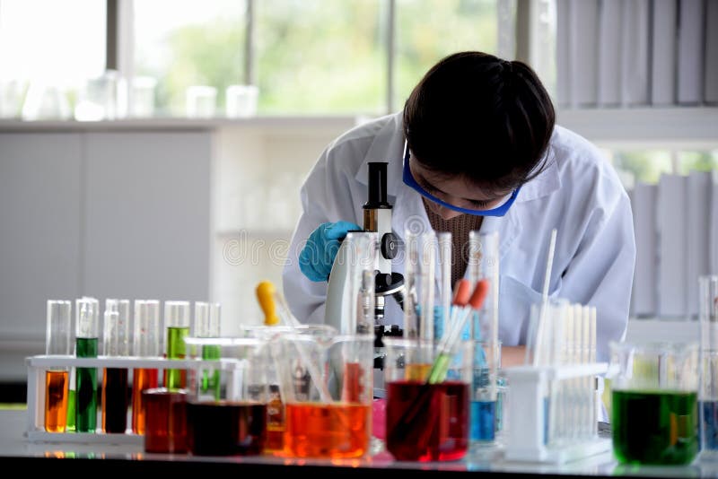 Scientists are Working in Science Labs. Stock Image - Image of liquid ...