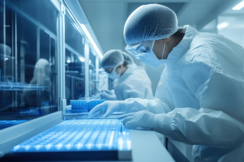 Scientists Working in Sterile Laboratory with Advanced Research ...