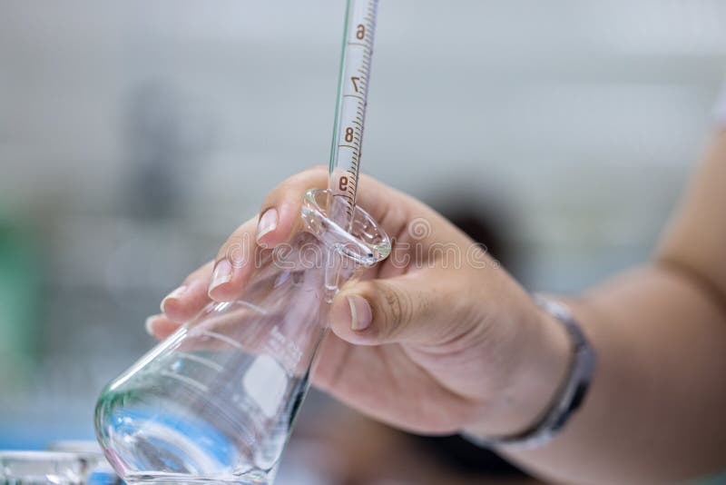 Working Titration Technique in the Laboratory. Stock Photo - Image of ...