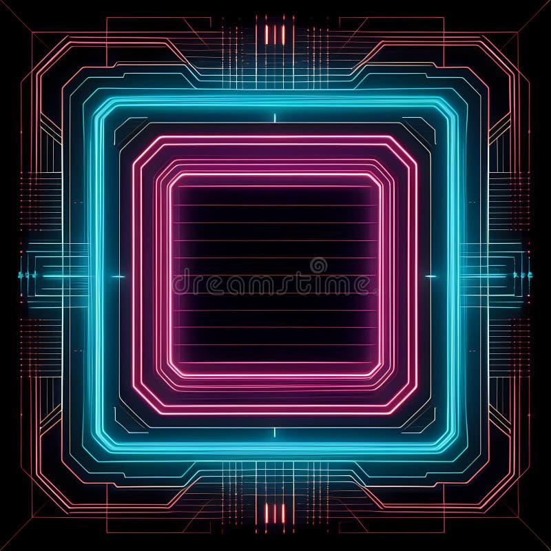Scifi and Cyber Vintage Neon Frame Wallpaper with Equalizer Effect ...