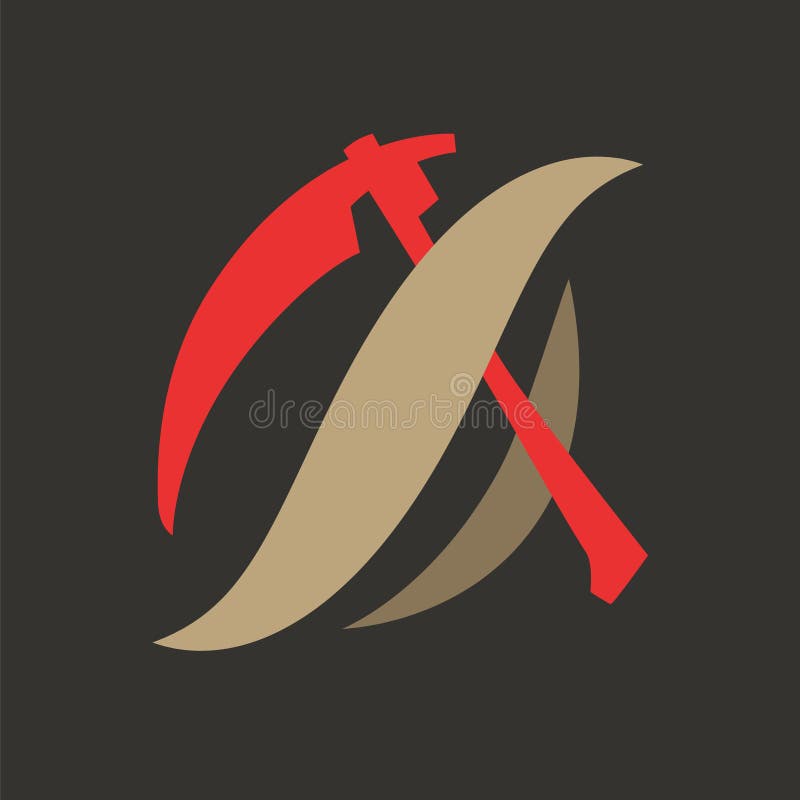 Scifi Emblem, Fantasy Scythe Blazon. Vector EPS10 Stock Vector ...