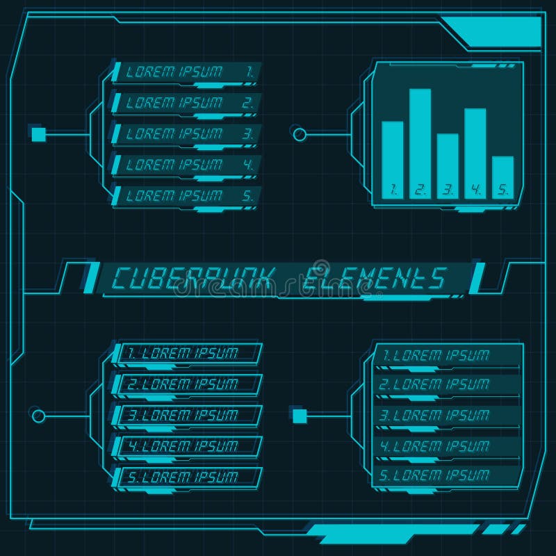 Scifi Futuristic Control Panel Collection of HUD Elements GUI VR UI ...