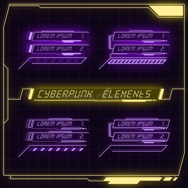 Scifi Futuristic Panel Collection of HUD Elements GUI VR UI Design ...