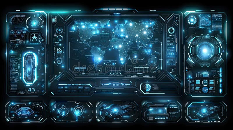 Scifi Interface and Futuristic Hud. Stock Illustration - Illustration ...