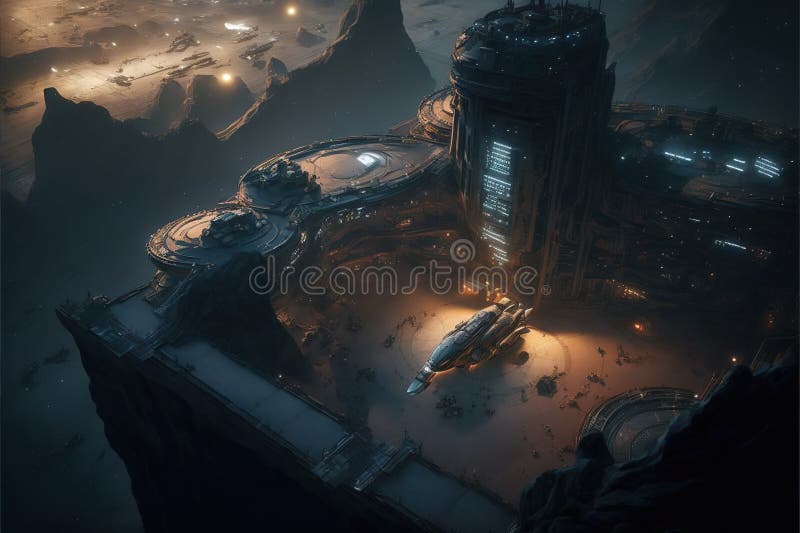 Scifi Moon Base with Futuristic Advance Structure Design on Alien ...