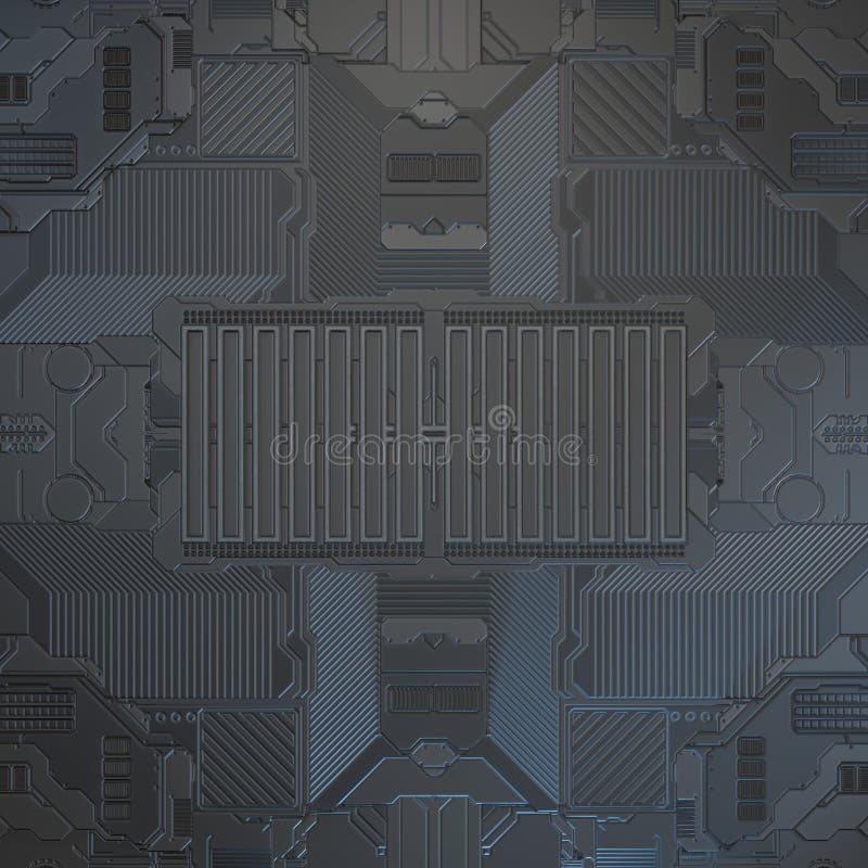 SciFi Panels. Futuristic Texture. Spaceship Hull Geometric Pattern. 3d ...