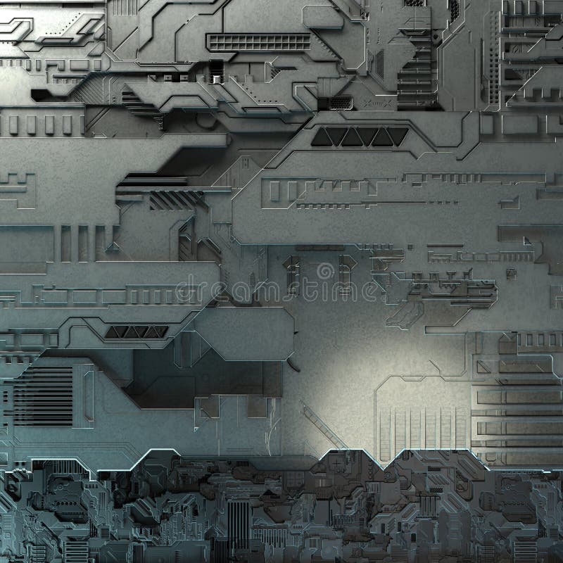 SciFi Panels. Futuristic Texture. Spaceship Hull Geometric Pattern. 3d ...