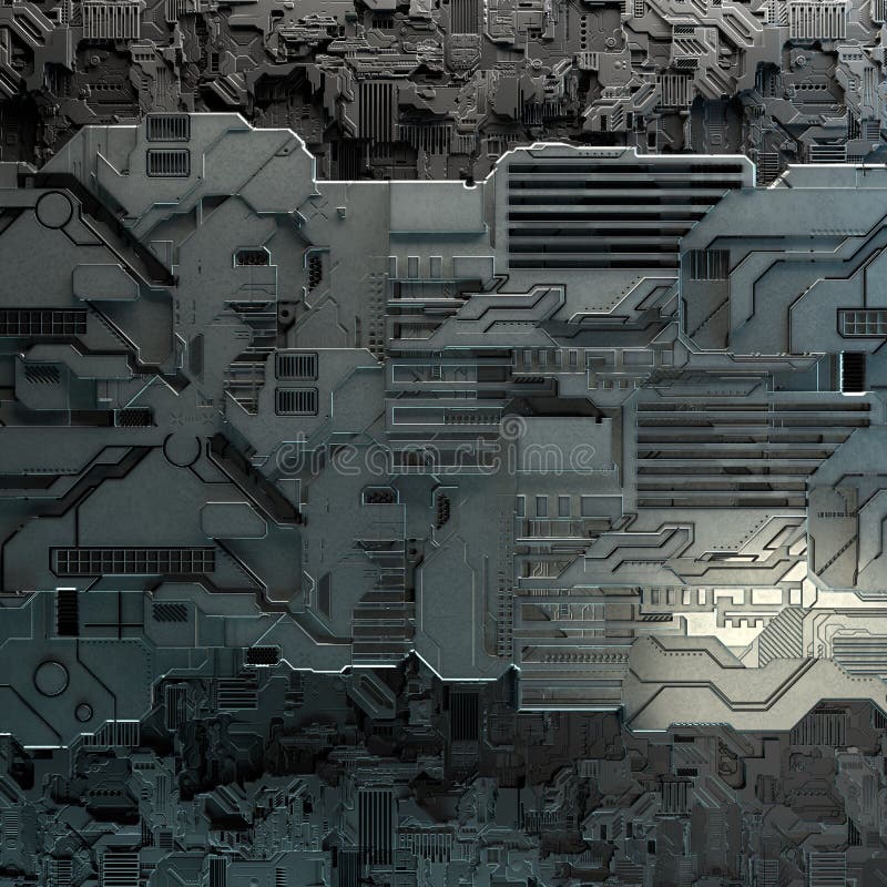 SciFi Panels. Futuristic Texture. Spaceship Hull Geometric Pattern. 3d ...
