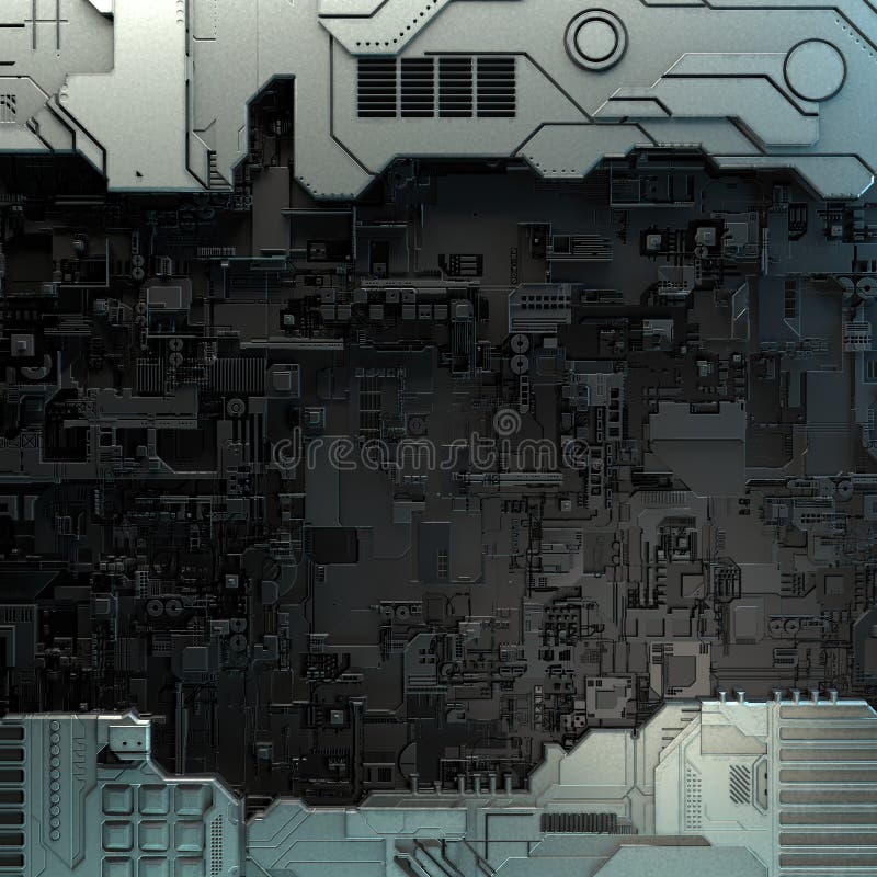 SciFi Panels. Futuristic Texture. Spaceship Hull Geometric Pattern. 3d ...