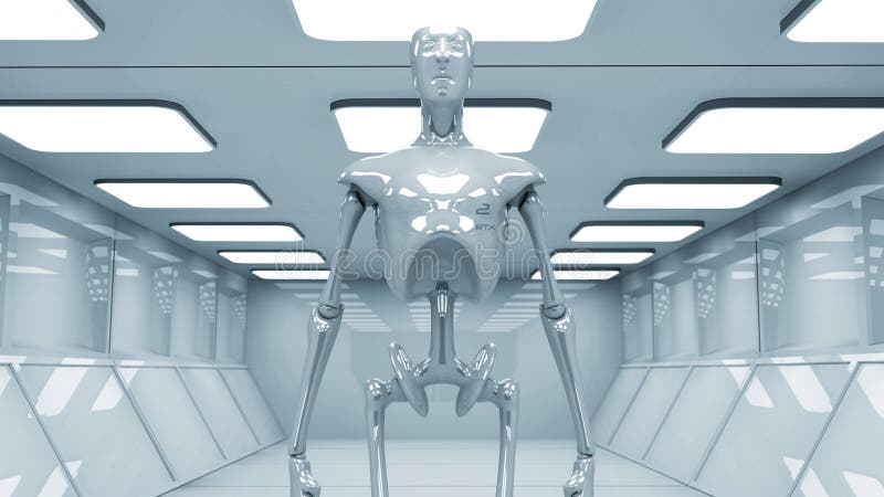 Futuristic robots stock illustration. Illustration of isolated - 46595323