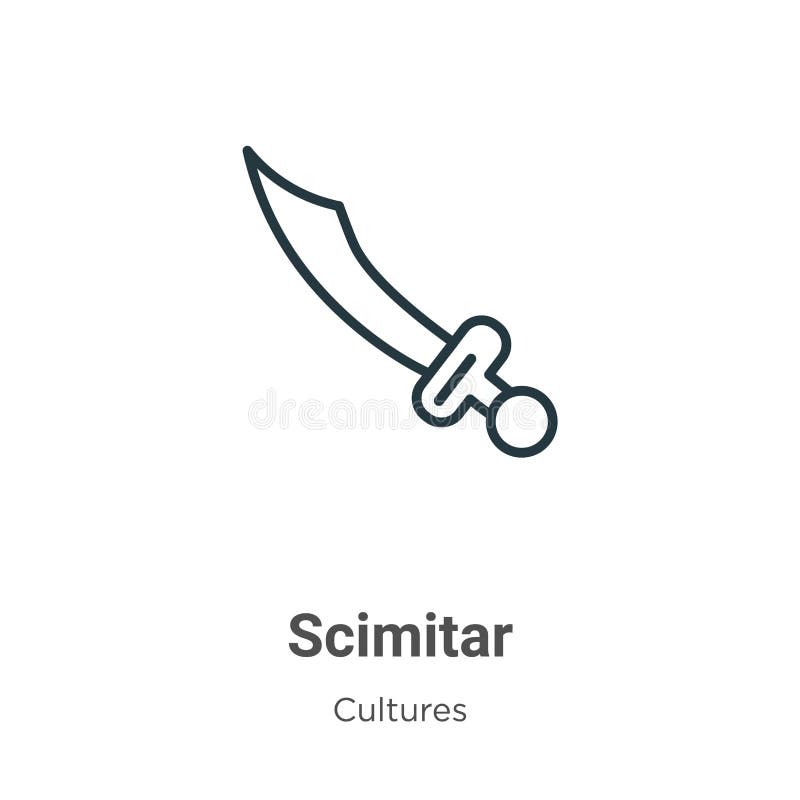 Outline Scimitar Vector Icon. Isolated Black Simple Line Element ...