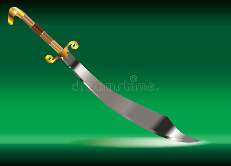 Scimitar Sword Outline Drawing on White Stock Vector - Illustration of ...