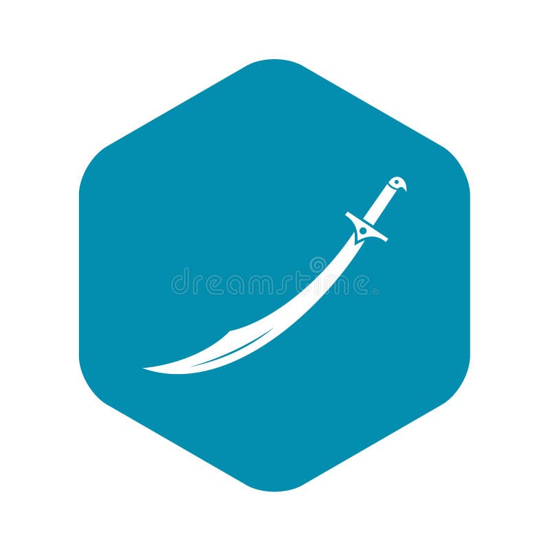 Scimitar Sword Icon, Simple Style Stock Vector - Illustration of fight ...