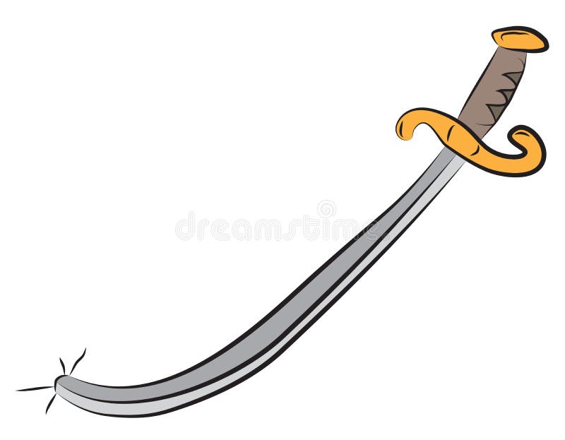 Scimitar White Weapon with Golden Handle Stock Vector - Illustration of ...