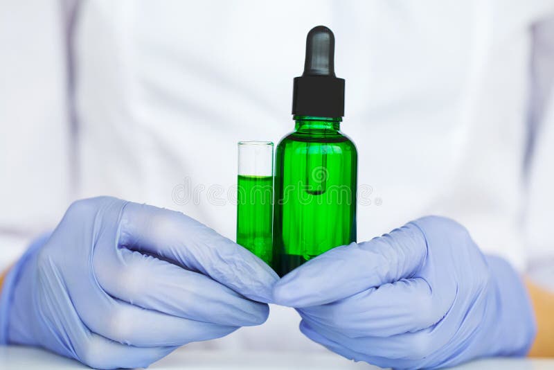 Scin Care. Scientist Hands Testing Texture of Beauty Products Stock ...