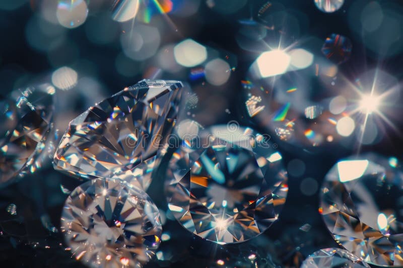 Scintillating Diamonds Suspended in Midair with Sparkling Light ...