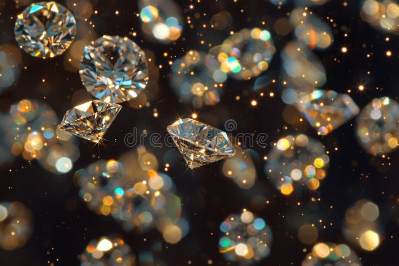 Scintillating Diamonds Suspended in Midair with Sparkling Light ...