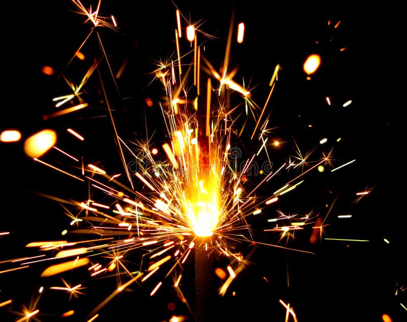 Scintille Dell'indicatore Luminoso Di Bengala Immagine Stock - Immagine ...