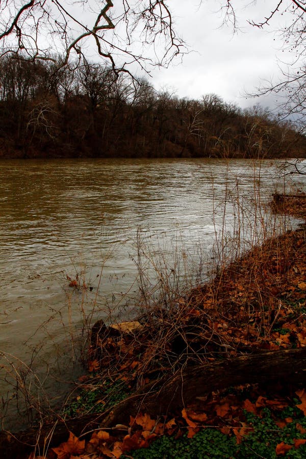 Scioto River at Scioto Park, Dublin, Ohio in Late Winter Stock Image ...
