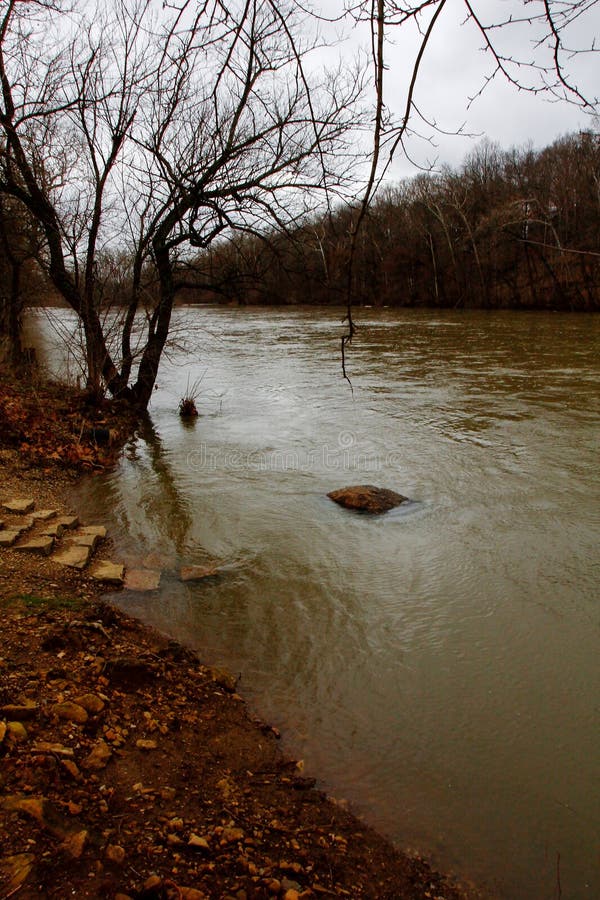 Scioto River at Scioto Park, Dublin, Ohio in Late Winter Stock Photo ...