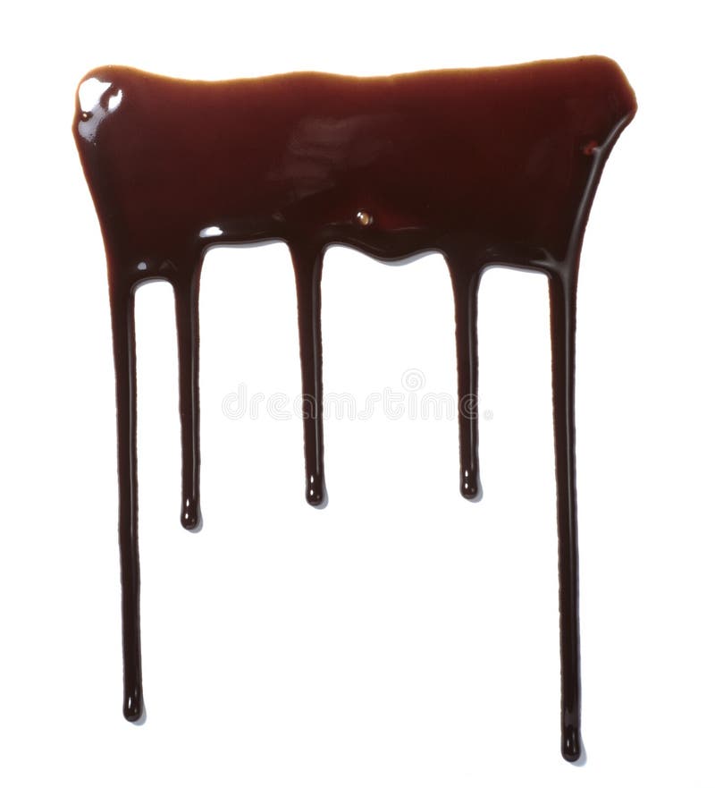 Sciroppo Di Cioccolato Che Cola Alimento Dolce Liquido Fotografia Stock ...