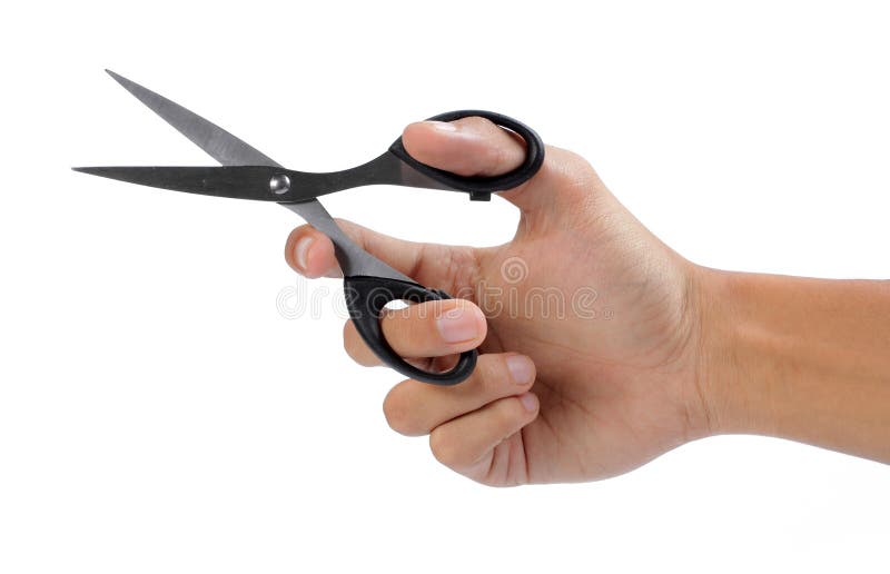 Scissors in hand stock photo. Image of handle, censor - 5789414