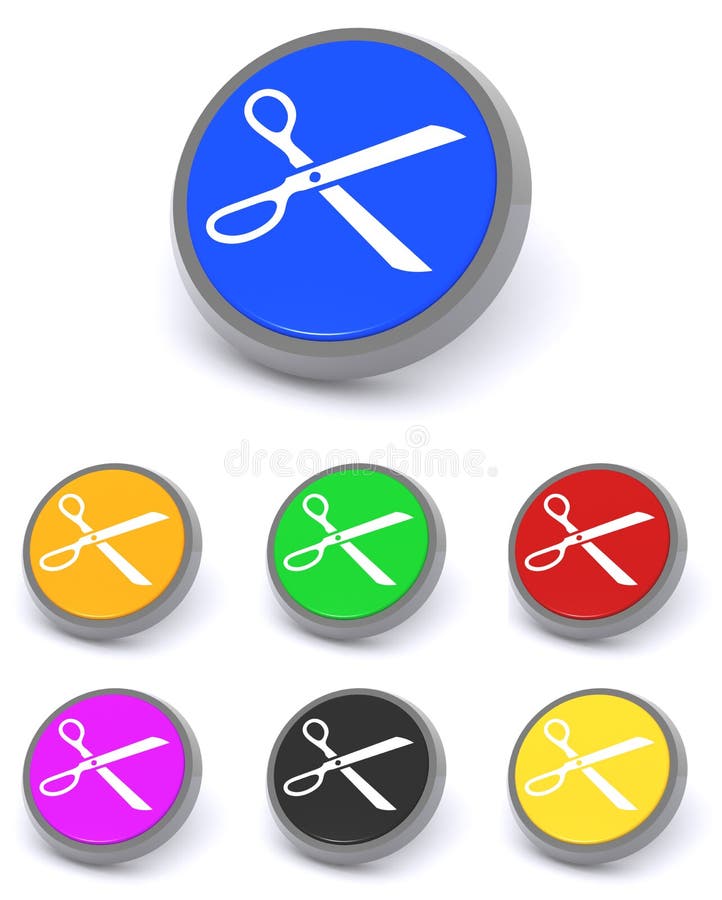 Scissor buttons stock illustration. Illustration of colour - 17795507