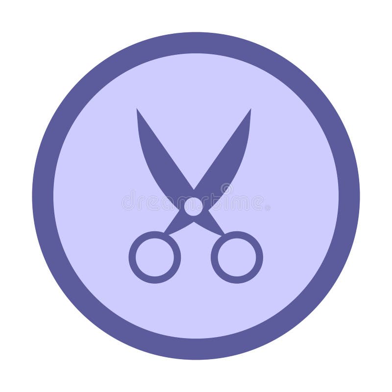 Scissor circle button stock vector. Illustration of button - 129703309