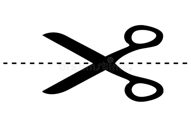 Scissor and cut mark stock vector. Illustration of closeup - 10583498
