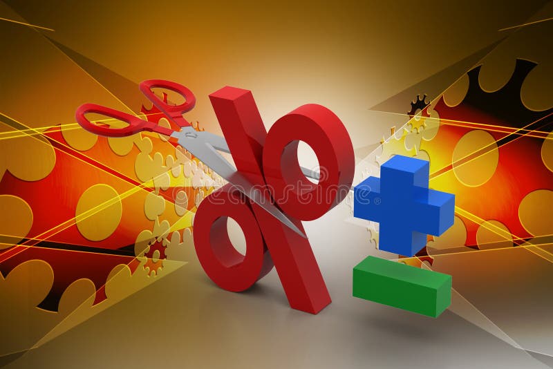 Scissor Cut the Percentage Sign Stock Illustration - Illustration of ...
