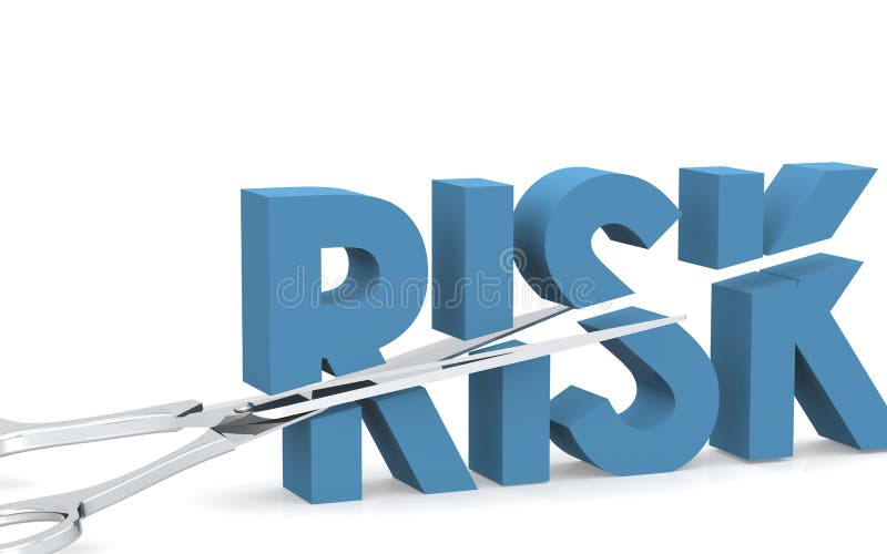 Scissor cut the risk word stock illustration. Illustration of metal ...