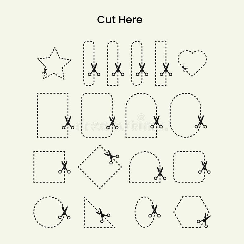 Scissor Cut Shape Line Sign Graphic Design Vector Stock Vector ...