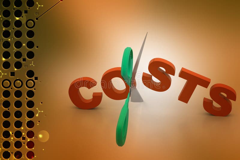Scissor cut the word cost stock illustration. Illustration of percent ...