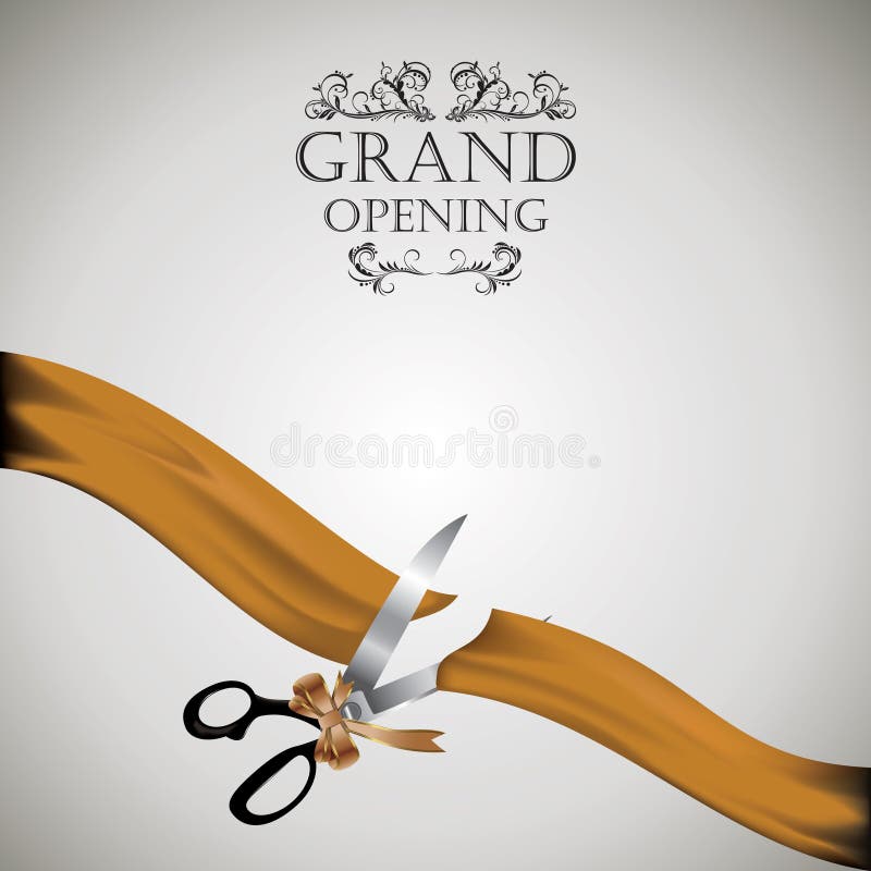 Scissor Cutting Ribbon. Vector Illustration Decorative Design Stock ...