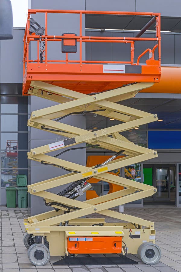 Scissor Lift Aerial Platform Stock Photo - Image of aerial, industrial ...