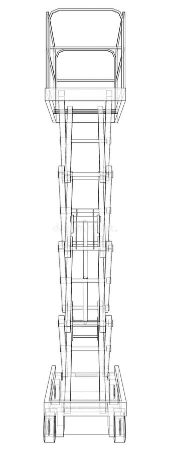 Scissor Lift Outline Blueprint Stock Illustrations – 130 Scissor Lift ...