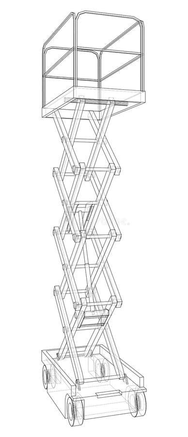 Scissor Lift Concept Outline Stock Illustration - Illustration of ...