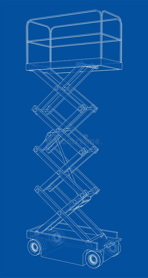 Scissor Lift Concept Outline Stock Illustration - Illustration of ...