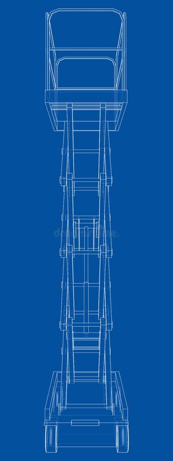 Scissor Lift Outline Blueprint Stock Illustrations – 130 Scissor Lift ...