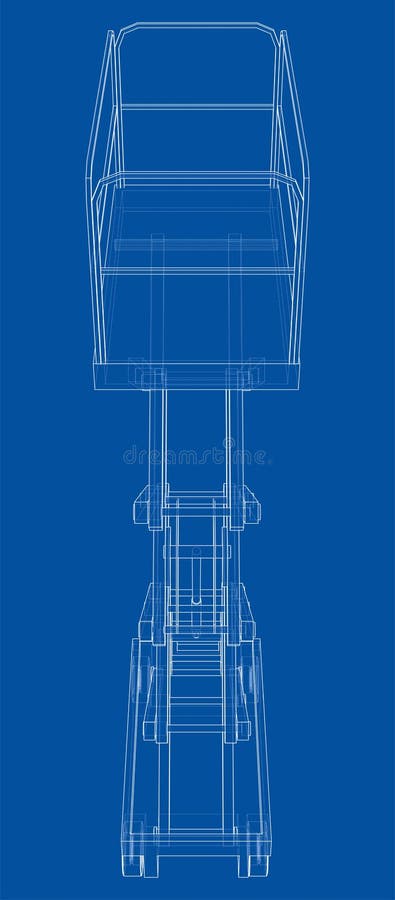 Scissor Lift Outline Blueprint Stock Illustrations – 130 Scissor Lift ...